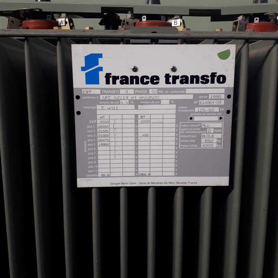 2x 2000 kVA 20 kV / 400 Volt France Transfo transformator 1995 | LV ...